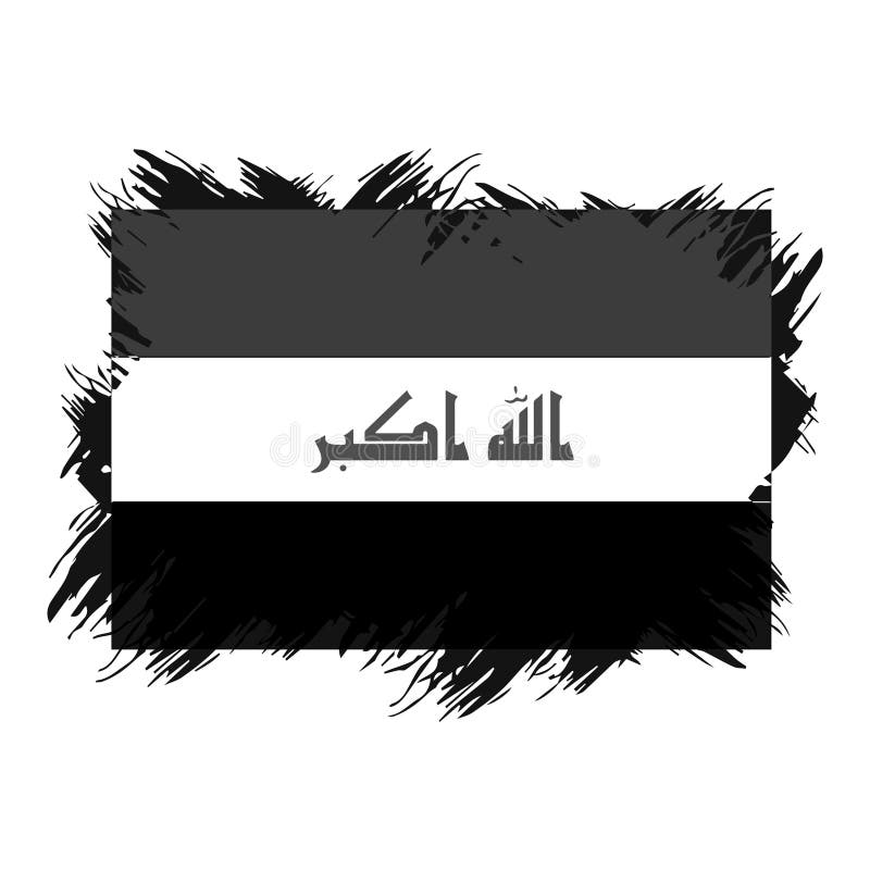 Black and White of Iraq Flag on Independence Day Stock Vector ...