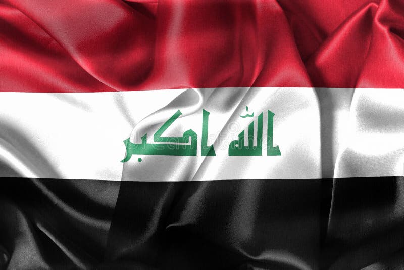Flag of Iraq with Realistic Waving Fabric Design. Stock Illustration ...