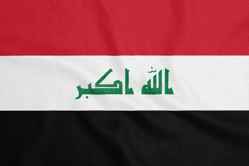 Flag of Iraq on Textured Fabric. Patriotic Symbol Stock Image - Image ...