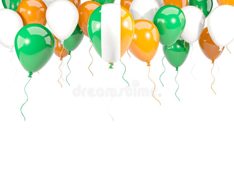 Flag of Ireland on Balloons Stock Illustration - Illustration of ...