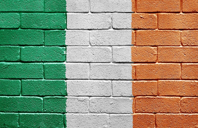 Flag of Ireland on Brick Wall Stock Image - Image of banner, abstract ...