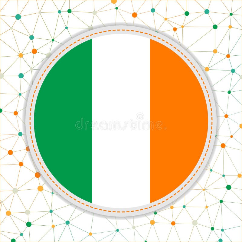 Flag of Ireland with Network Background. Stock Vector - Illustration of ...
