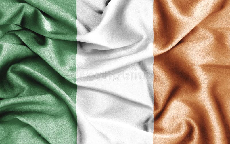 Flag of Irland. Ruffled Flag of Irland Stock Image - Image of ensign ...