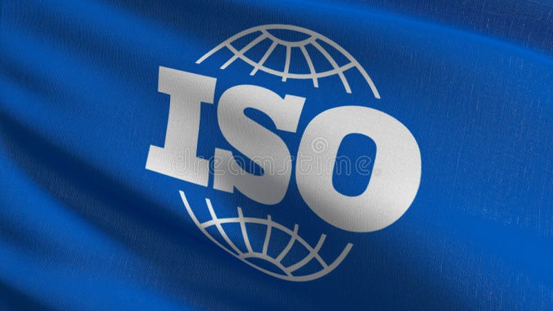 Flag of ISO or International Organization for Standardization. 3D ...