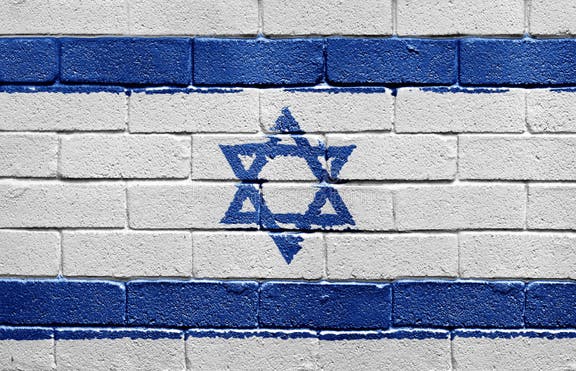 Flag of Israel on Brick Wall Stock Photo - Image of nationality ...