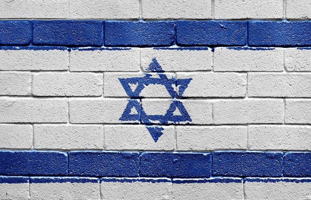 Flag of Israel on Brick Wall Stock Photo - Image of nationality ...