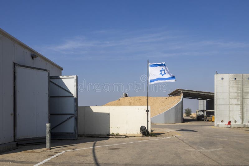 The Flag of Israel at a Construction Quarry Stock Illustration ...