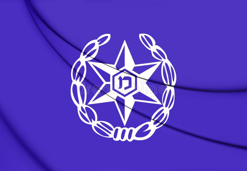 Flag of Israel Police stock illustration. Illustration of ensign - 82550845