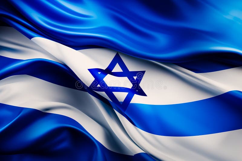 The Flag of Israel Unfurling in the Wind Stock Illustration ...