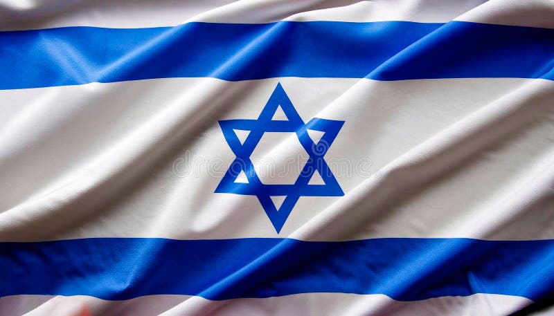Flag of Israel with Visible Satin Texture Stock Photo - Image of ...
