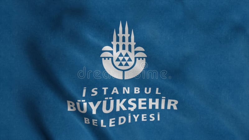Flag of Istanbul City Waving in the Wind, Realistic Background Stock ...