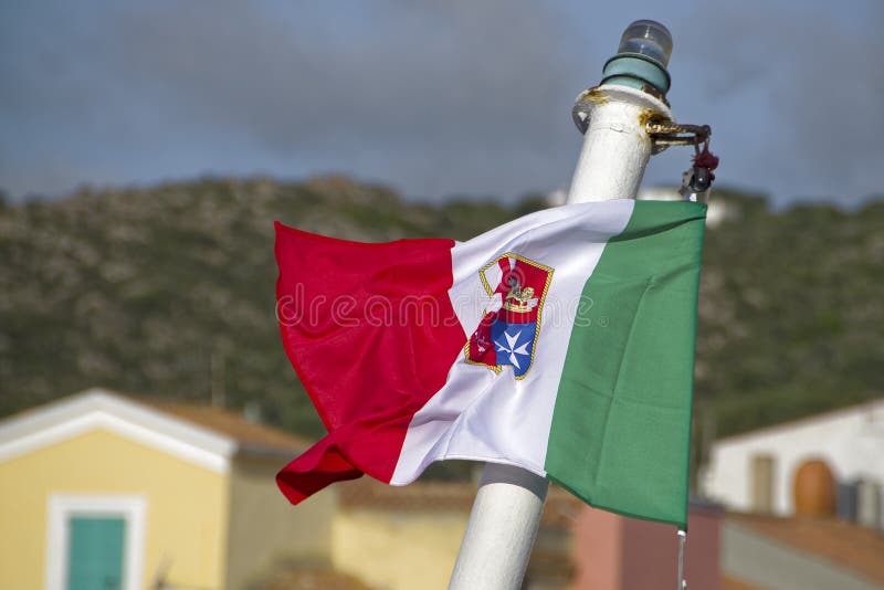 The Flag of the Italian Navy in the Wind Stock Image - Image of defense ...