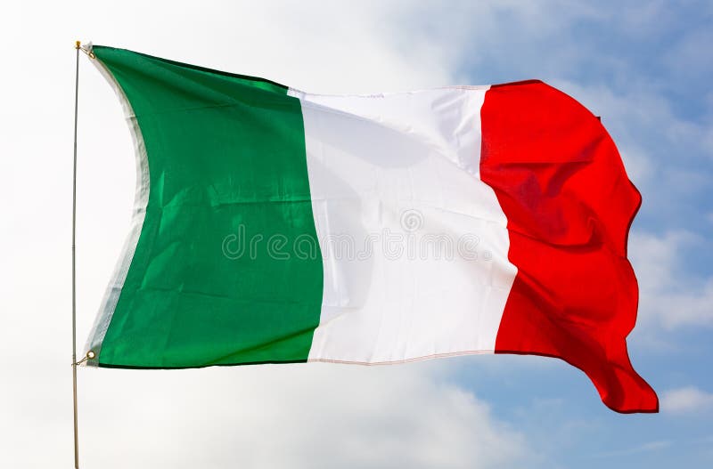 Flag of Italy on Background of Sky Stock Image - Image of pride ...