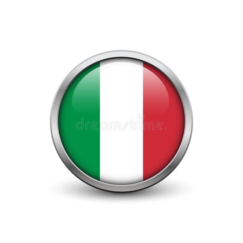 Flag of Italy stock illustration. Illustration of button - 89567897