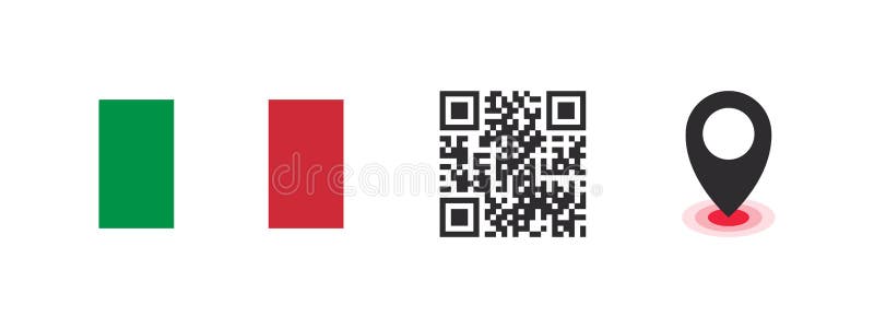 Flag of Italy. Flag of the Country, QR Code with Geolocation of the ...