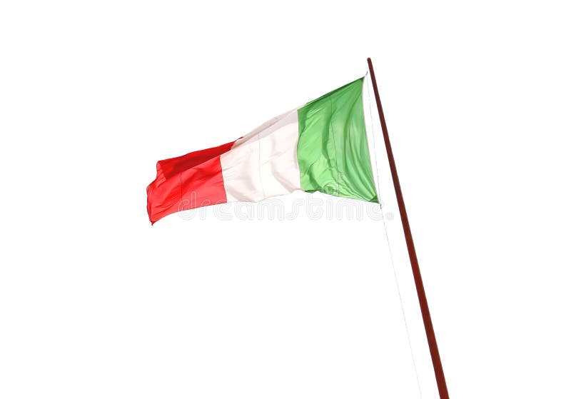 Flag Of Italy Isolated On White Background Stock Photo - Image of ...