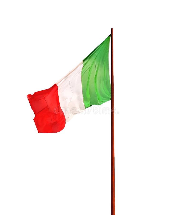 Flag of Italy Isolated on White Background Stock Image - Image of color ...