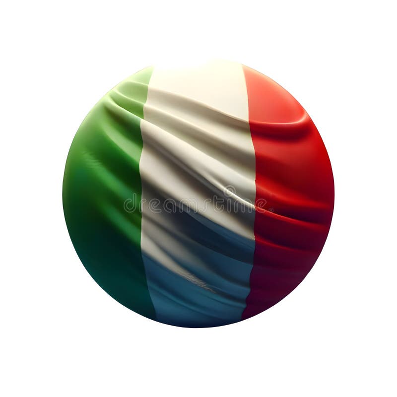 Flag of Italy in Round Shape Stock Photo - Illustration of games, shape ...