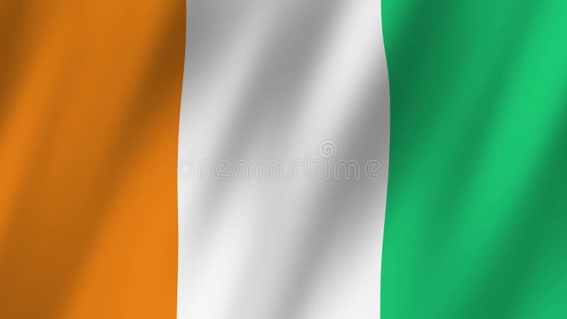 Flag of Ivory Coast Footage Video Waving in Wind. Ivory Coast Flag ...