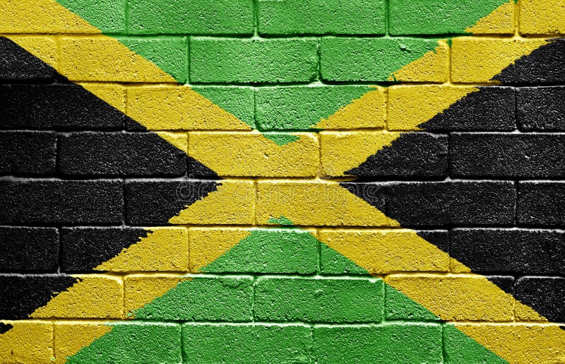 Flag of Jamaica on Brick Wall Stock Image - Image of grunge, banner ...