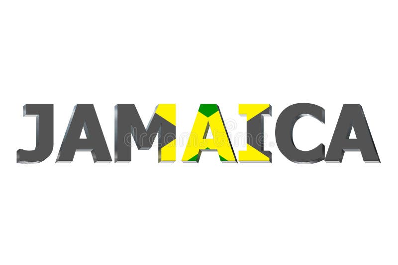 Jamaica text with flag stock vector. Illustration of overlap - 4643311