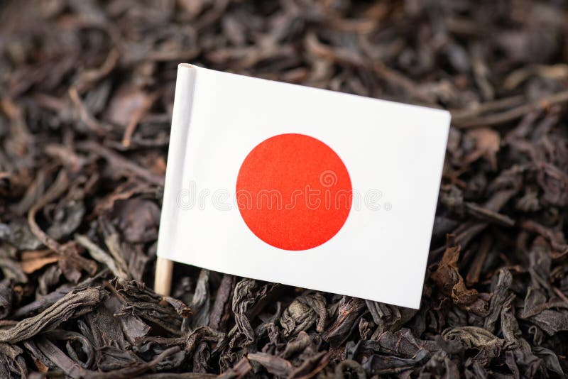 Flag of Japan on Dried Black Tea Stock Image - Image of japan, trade ...