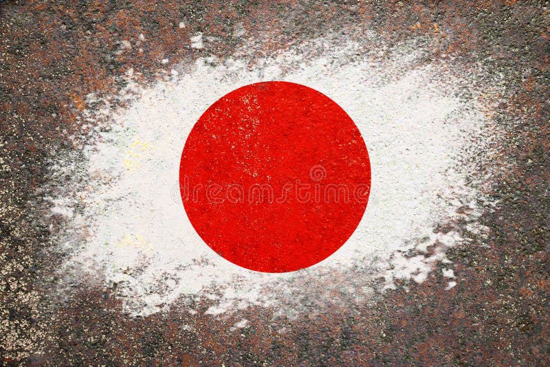 Flag of Japan. Flag is Painted on a Rusty Surface Stock Image - Image ...
