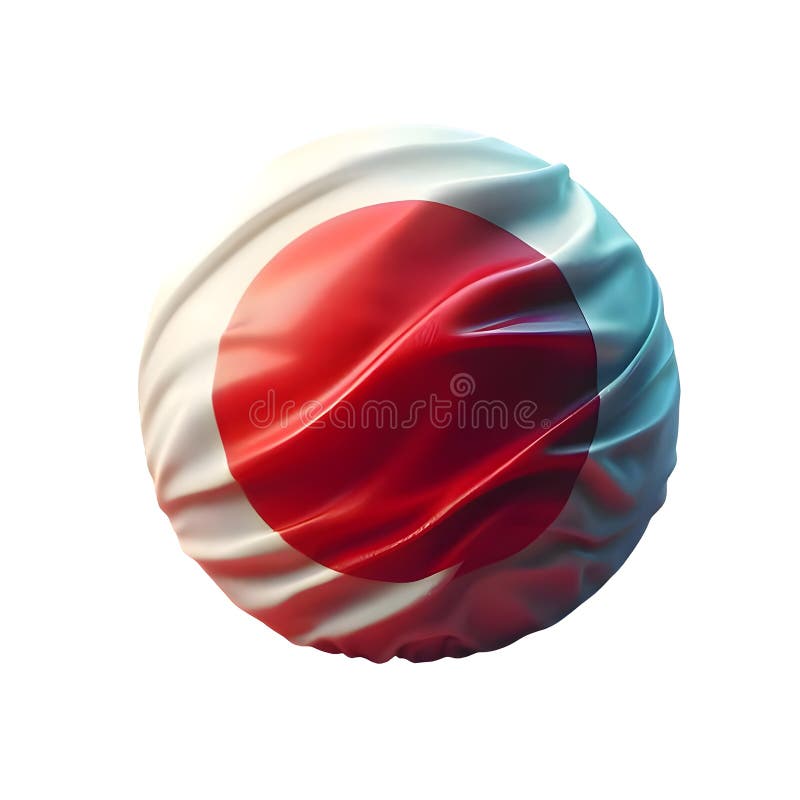 Flag of Japan in Round Shape Stock Image - Illustration of orange ...