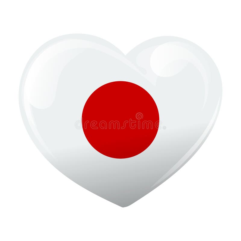 Flag of Japan in the Shape of a Heart. Heart with Japan Flag Stock ...
