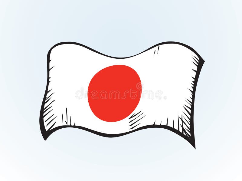 Flag of Japan. Vector Drawing Icon Stock Illustration - Illustration of ...
