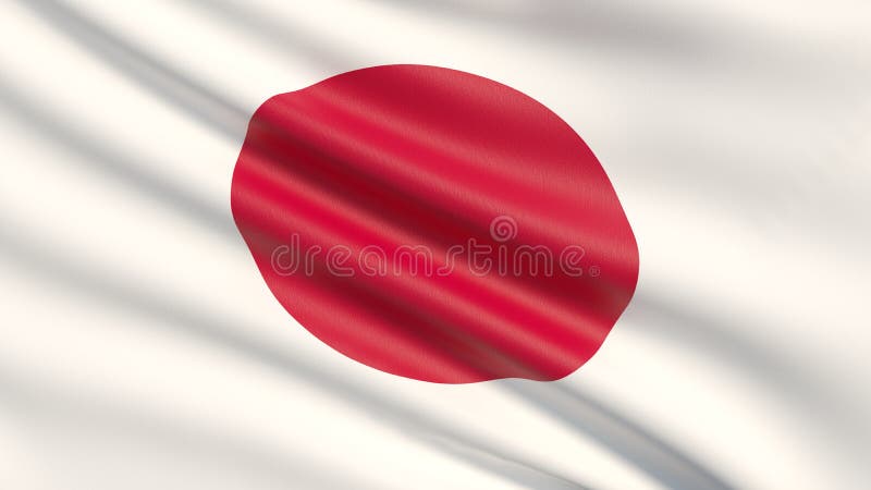 The flag of Japan. stock illustration. Illustration of emblem - 122893306