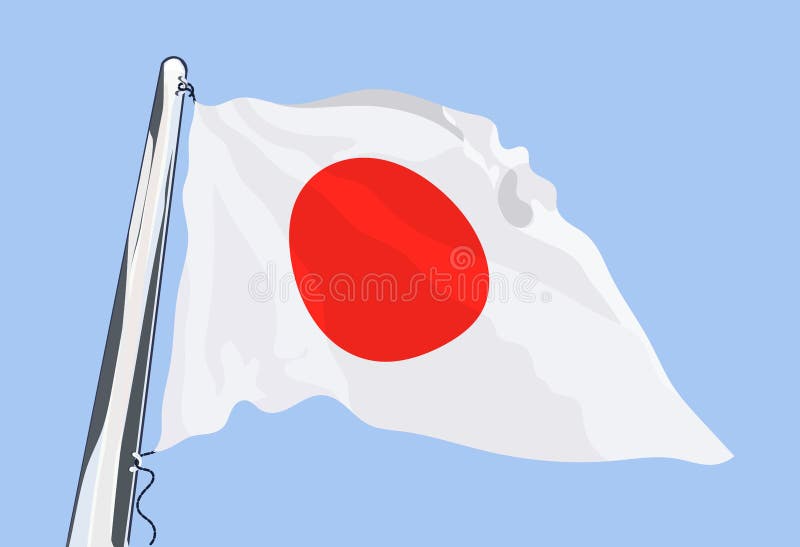 Flag of Japan. Waving in the Wind Stock Vector - Illustration of ...