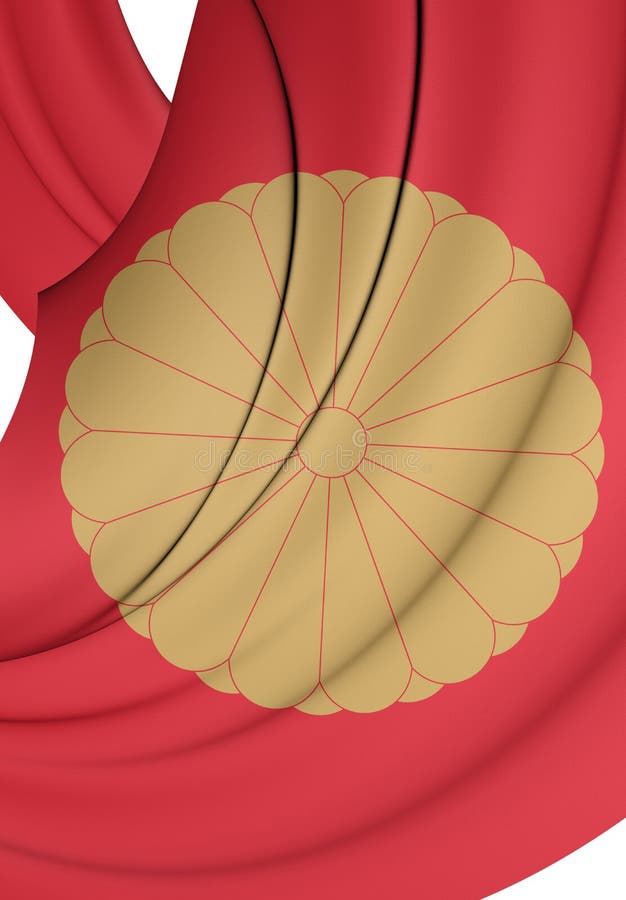 Flag of Japanese Emperor stock illustration. Illustration of wave ...