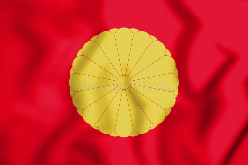 Flag of the Japanese Emperor. 3D Illustration Stock Illustration ...