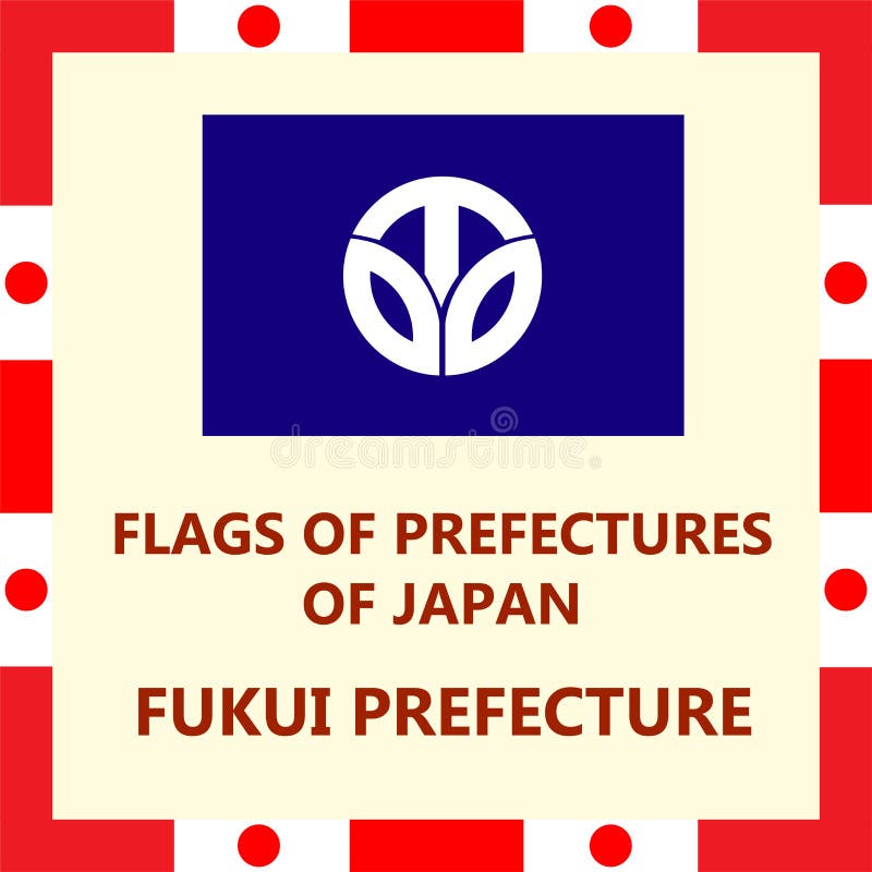 Flag of Japanese Prefecture Fukui Stock Illustration - Illustration of ...