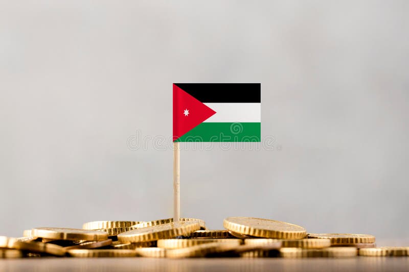 The Flag of Jordan with Coins. Stock Image - Image of earnings, cash ...