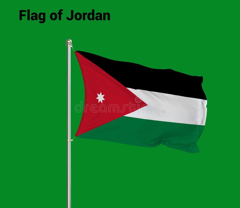 Flag of Jordan, Jordan Flag, National Flag of Jordan. Pole Flag of ...