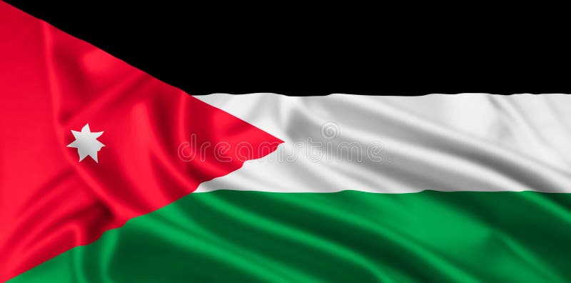 The Flag of Jordan Rippled stock illustration. Illustration of ...