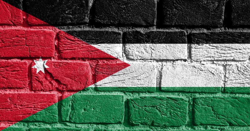 Flag of Jordan on the wall stock image. Image of banner - 268925191