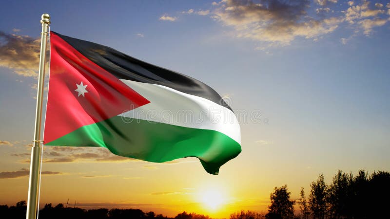 Flag of Jordan Waving in the Wind Stock Footage - Video of jordan, icon ...