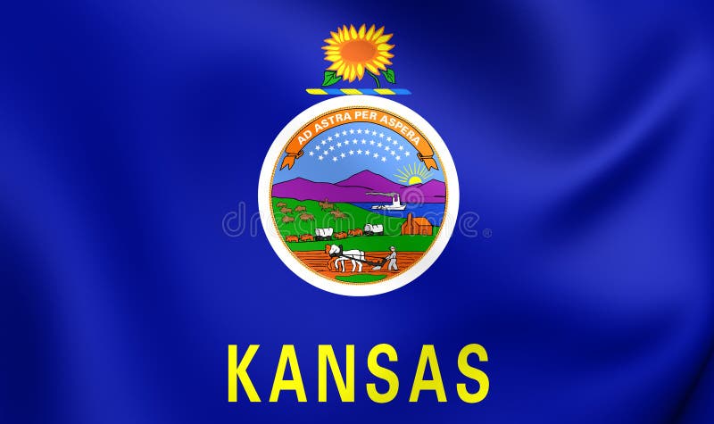 Flag of Kansas, USA. stock illustration. Illustration of symbol - 84679615