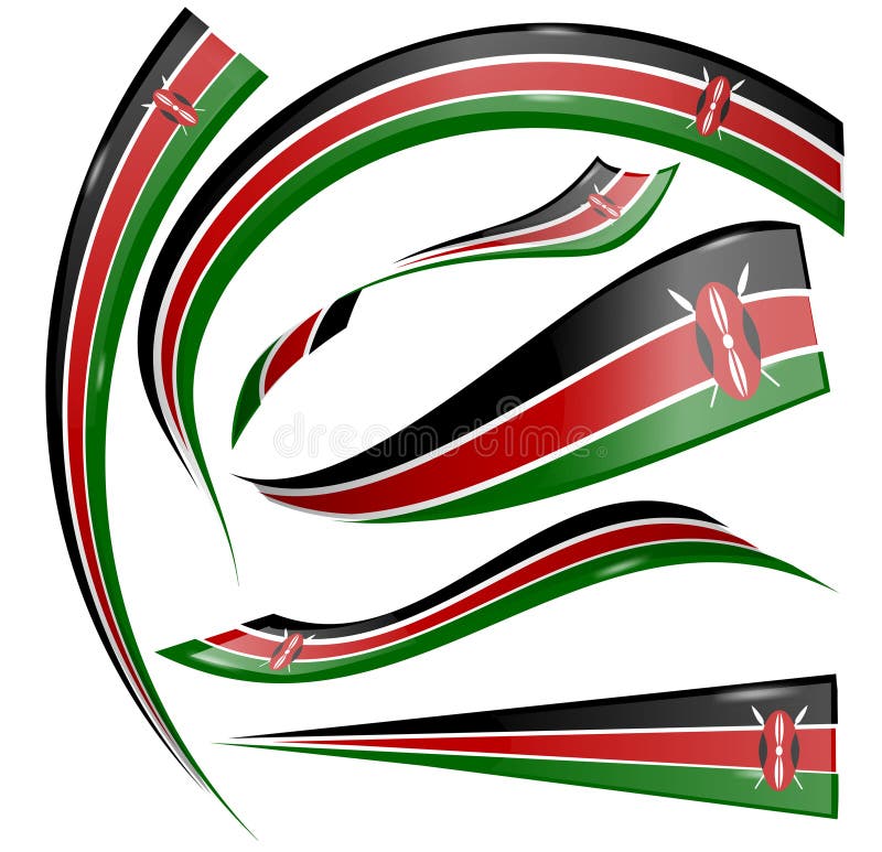 Flag of Kenya. Vector Flag Set Stock Vector - Illustration of abstract ...