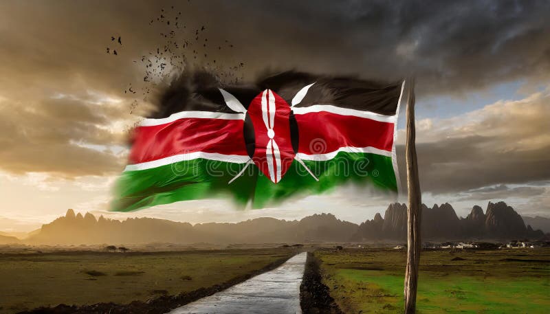 Flag of Kenya stock illustration. Illustration of federal - 304718723