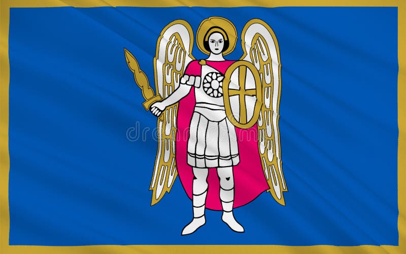 Flag of Kiev, Ukraine stock illustration. Illustration of symbol ...