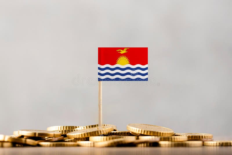 The Flag of Kiribati with Coins. Stock Image - Image of bankruptcy ...