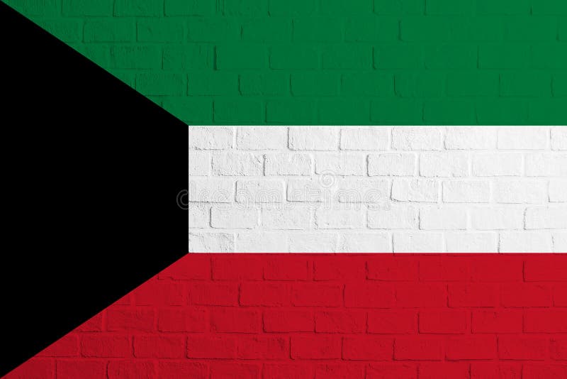 Flag of Kuwait Brick Wall Texture of the Flag of Kuwait Stock Photo ...