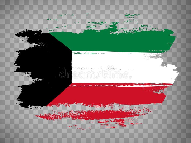 Flag of Kuwait Brush Stroke Background. Flag State of Kuwait on ...