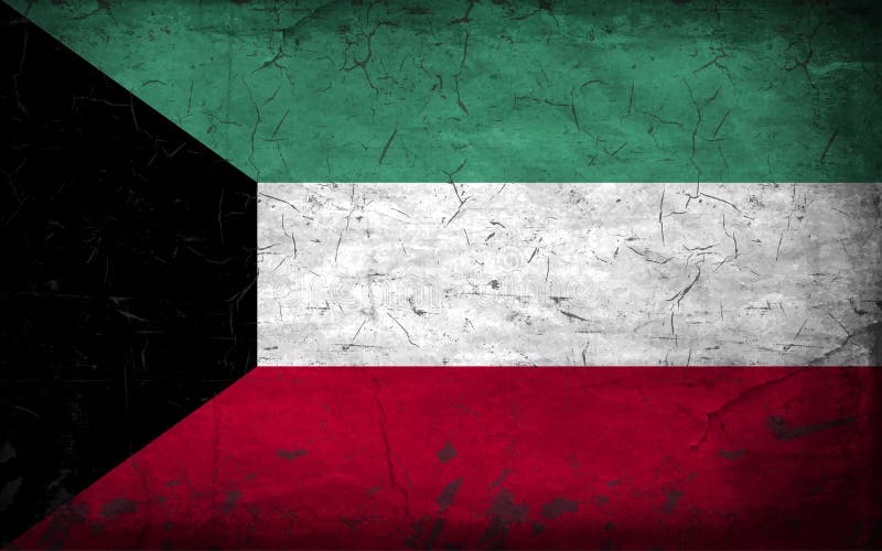 Flag of Kuwait. Old Worn Flag. Vector Illustration Stock Image - Image ...