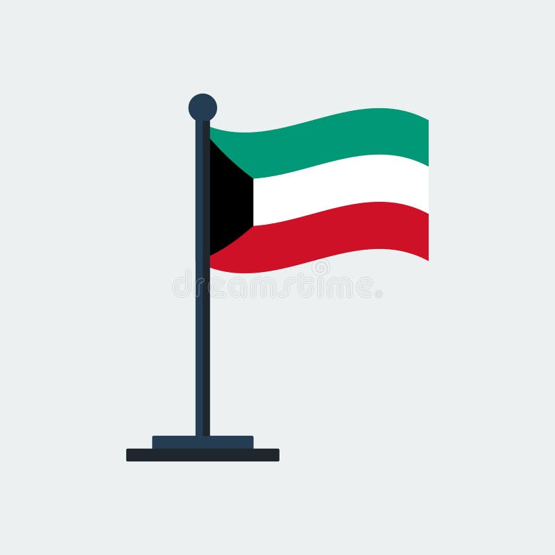 Flag of Kuwait.Flag Stand. Vector Illustration Stock Vector ...