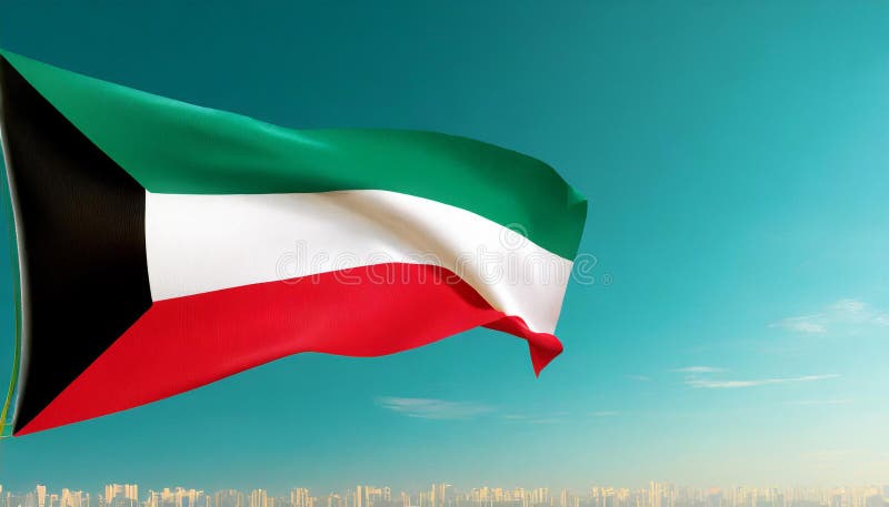 Flag of Kuwait stock illustration. Illustration of collage - 305300643